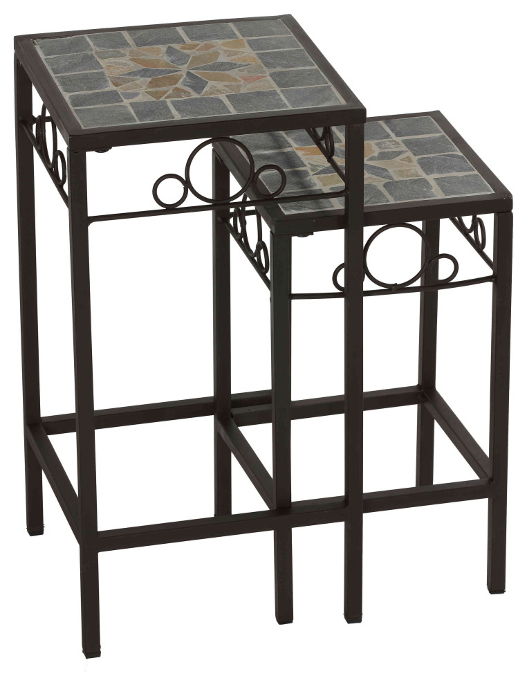 Cortesi Home Reden Mosaic Square Nesting Tables, 2-Piece Set ...