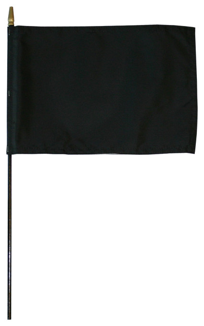 8"x12" Solid Color Stick Flag, Black - Contemporary - Flags And ...