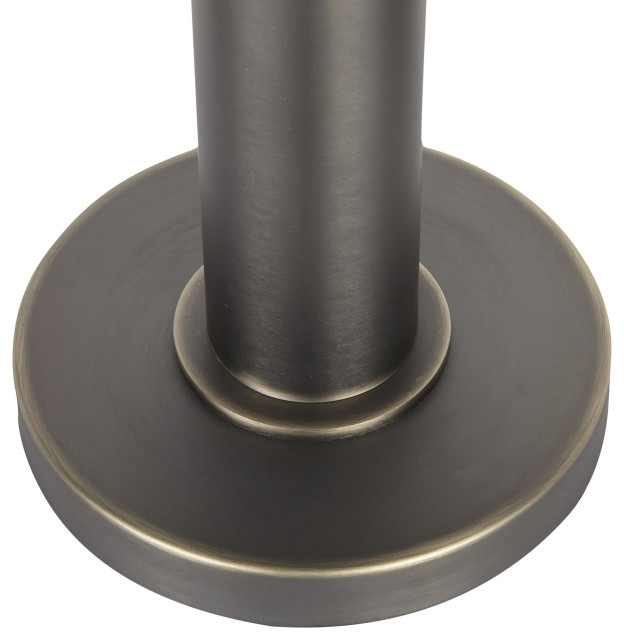 Trophy Industrial Table Lamp, Gun Metal with Black Linen Shade, 15"L x ...