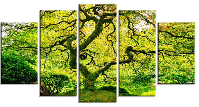 "Amazing Green Tree" Photography Canvas Art Print, 60"x32" - Rustic ...