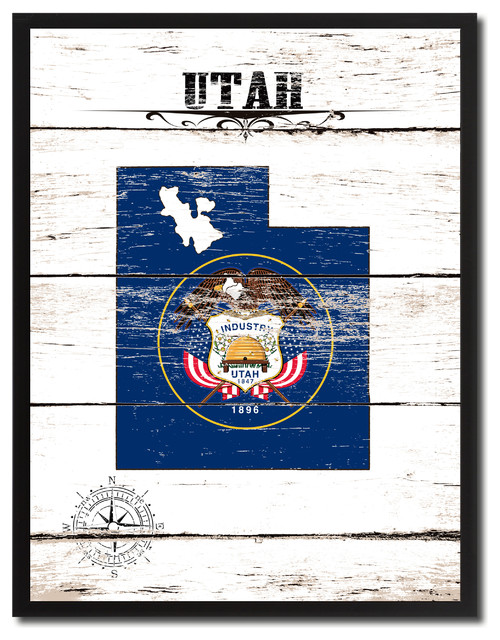 Utah State Flag Canvas, 28"x37", 28"x37" - Contemporary - Prints And ...