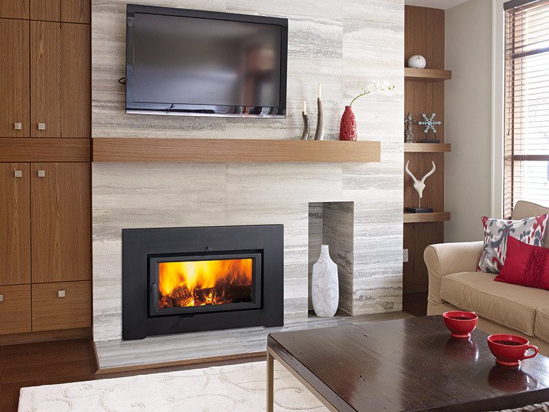 Wood Fireplace Inserts - Contemporary - Living Room - New York - by ...