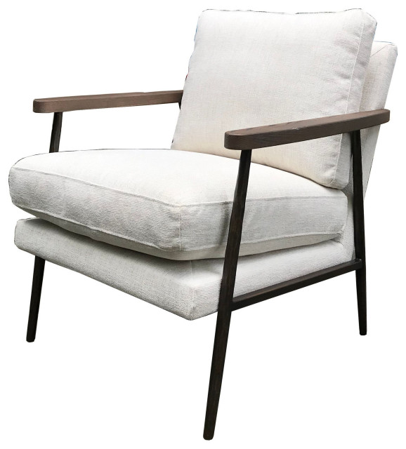 Steinbeck Oak Accent Chair, Alabaster - Midcentury - Armchairs And ...