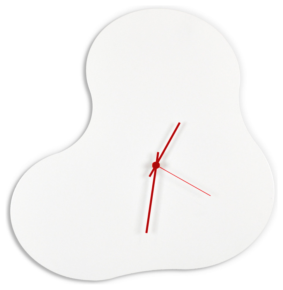 Whiteout Blob Clock, Abstract White Metal Wall Clocks - Contemporary ...