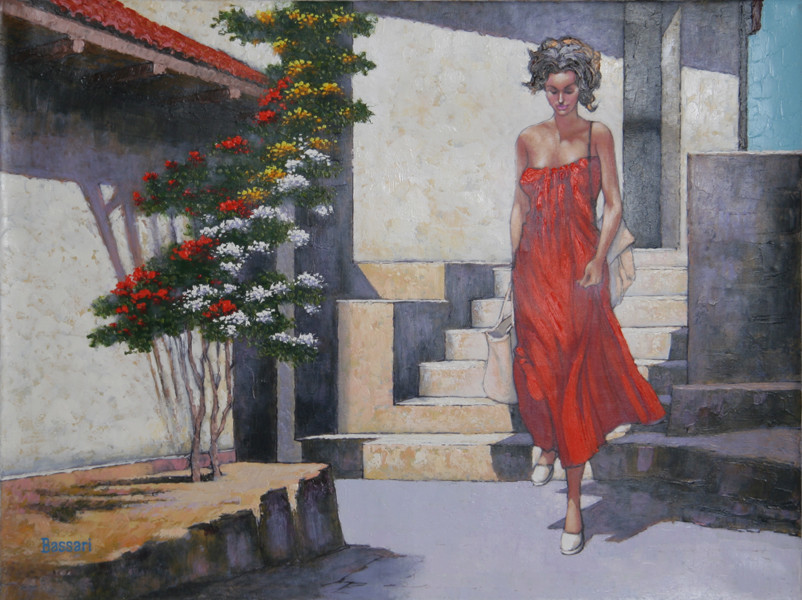 Bassari, Woman In Street 2, Oil Painting - Contemporary - Paintings ...