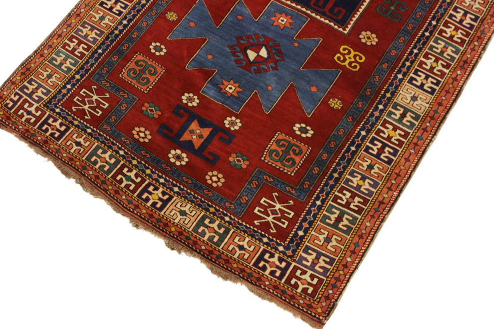 Rustic Antique 1920s Baku Vintage Wool Rug - Southwestern - Area Rugs ...