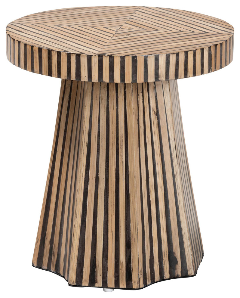 Lucy Two-Tone Bamboo End Table - Asian - Side Tables And End Tables ...