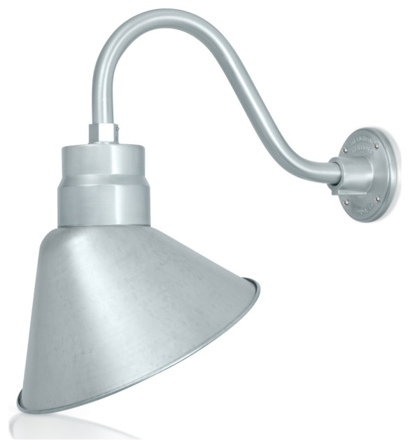 12" Angle Shade Gooseneck Sign Light, 14-1/2" Long Gooseneck Arm ...