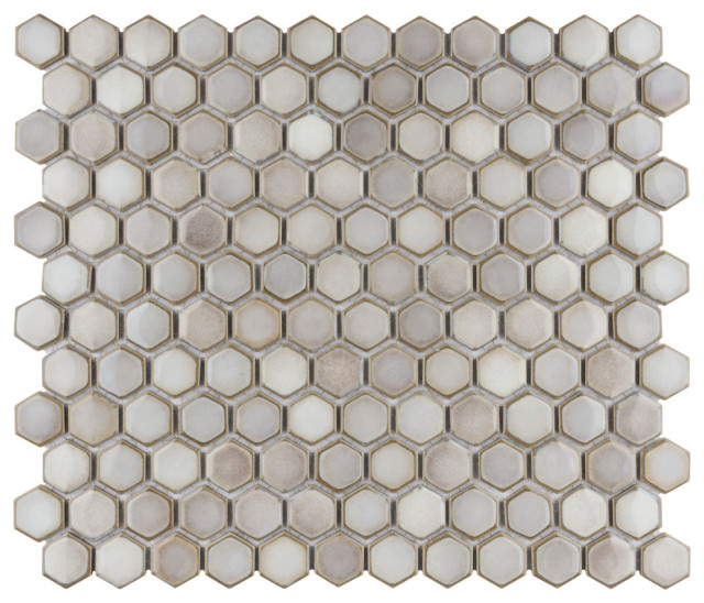 Hudson 1" Hex Porcelain Mosaic Floor and Wall Tile Sample ...