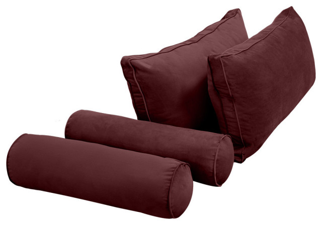 STYLE V2 Twin Velvet Pipe Trim Indoor Daybed Bolster Pillow |COVER ONLY ...
