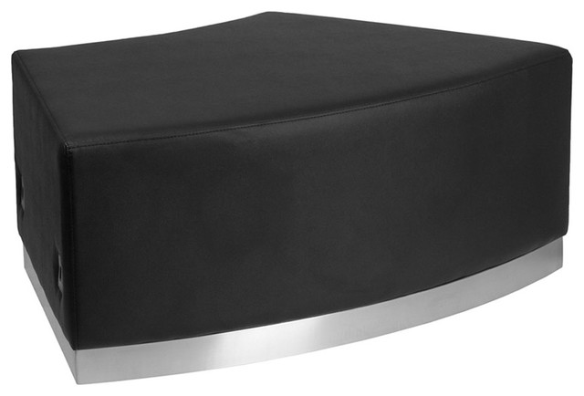 Flash Furniture Hercules Alon Leather Convex Backless Chair in Black ...