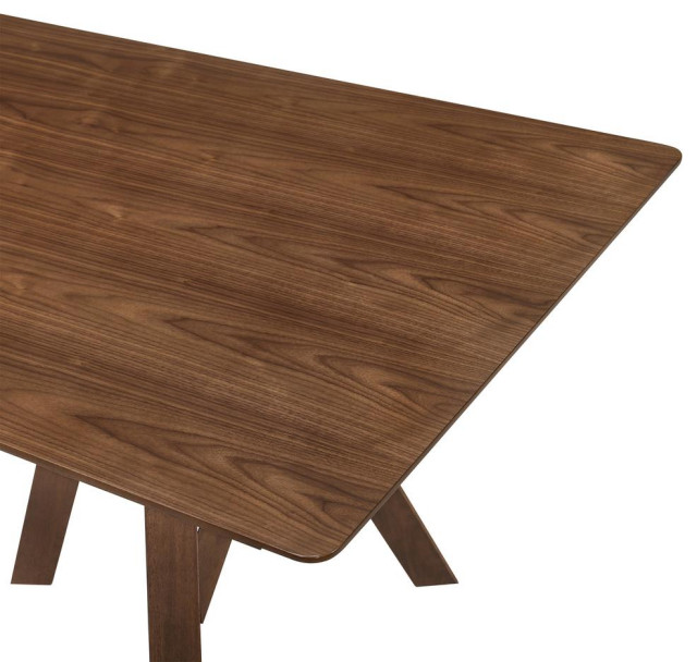 Cortina 79 Mid-Century Modern White Wood Dining Table with Walnut Legs ...