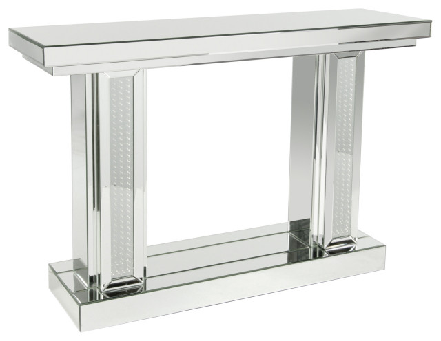 Glam Silver Wood Console Table 87399, 48" x 14" x 32" - Contemporary ...