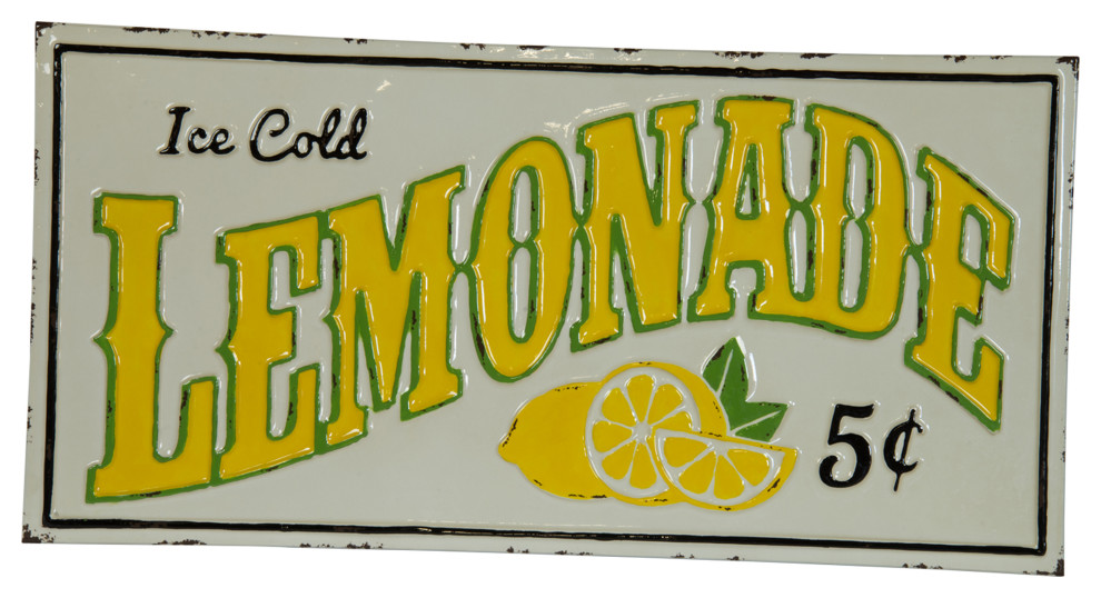 Metal Sign "Lemonade 5 Cents" - Farmhouse - Metal Wall Art - by VIP ...