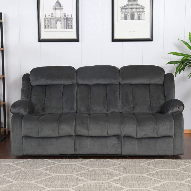 Transitional Reclining Sofa, Overstuffed Seat & Arms for Ultimate ...