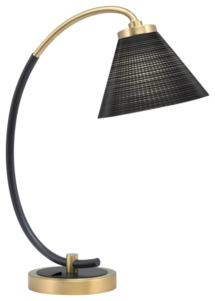 Table Lamps & Desk New Age Brass Finish 7 Black Matrix Glass - Lighting ...