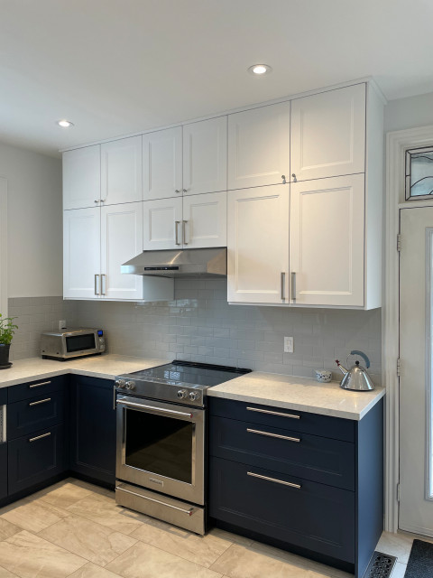 IKEA Kitchen Axstad White and Axstad Blue Kitchen Toronto by Home Reborn Houzz
