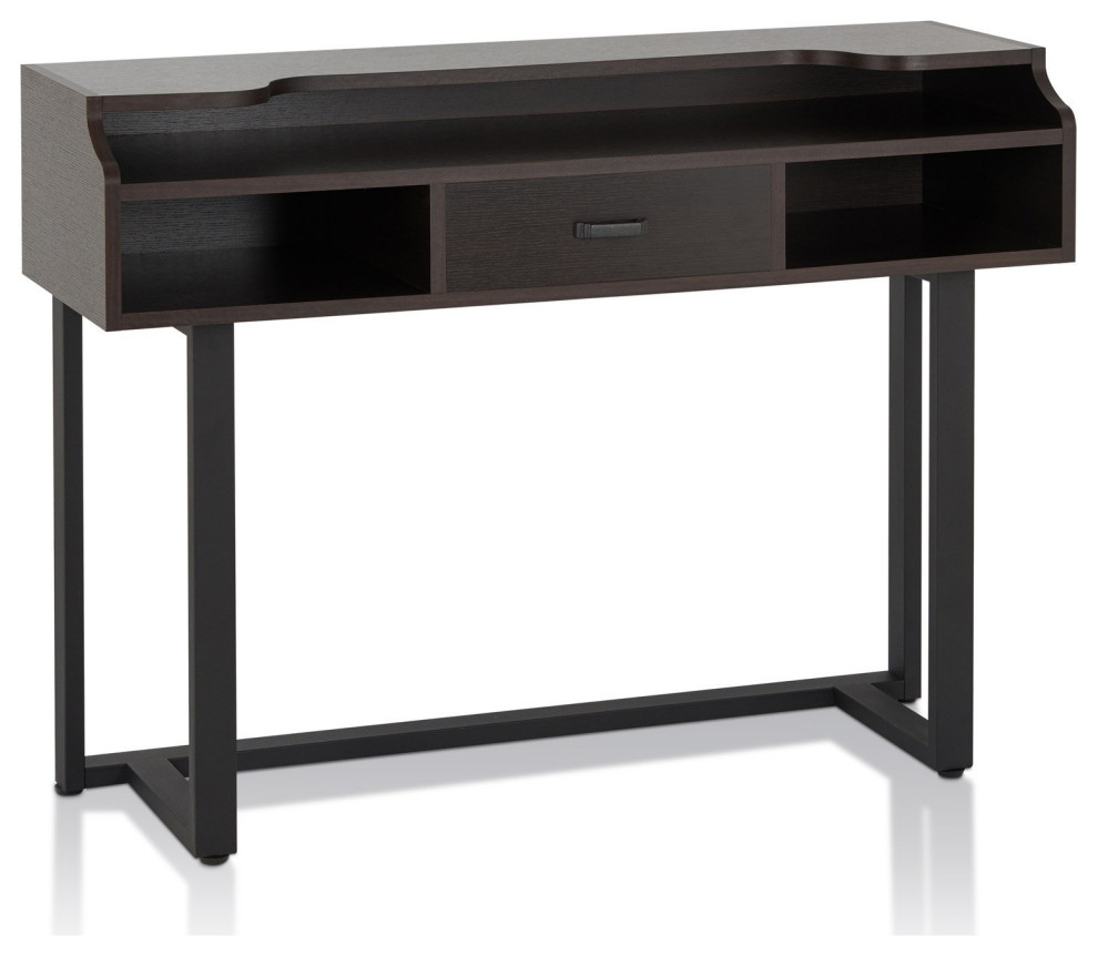 Modern Console Table, Open Compartments & Center Storage Drawers ...