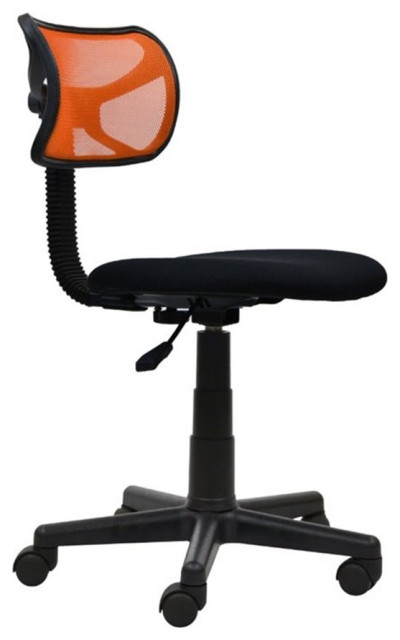 Pemberly Row Modern / Contemporary Mesh Task Office Chair in Orange ...