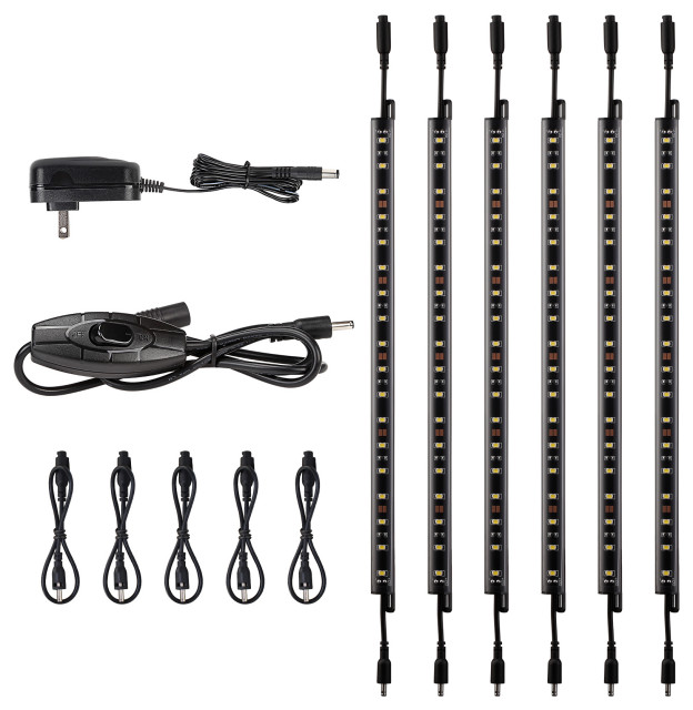 Extendable Under Cabinet LED Strip Light Kit, 5000K Daylight, 6pcs ...