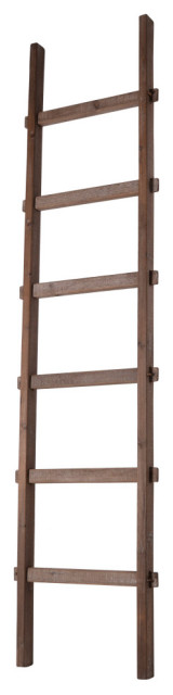 Ec Wooden Decorative 76" Ladder,brown Kd - Farmhouse - Decorative ...
