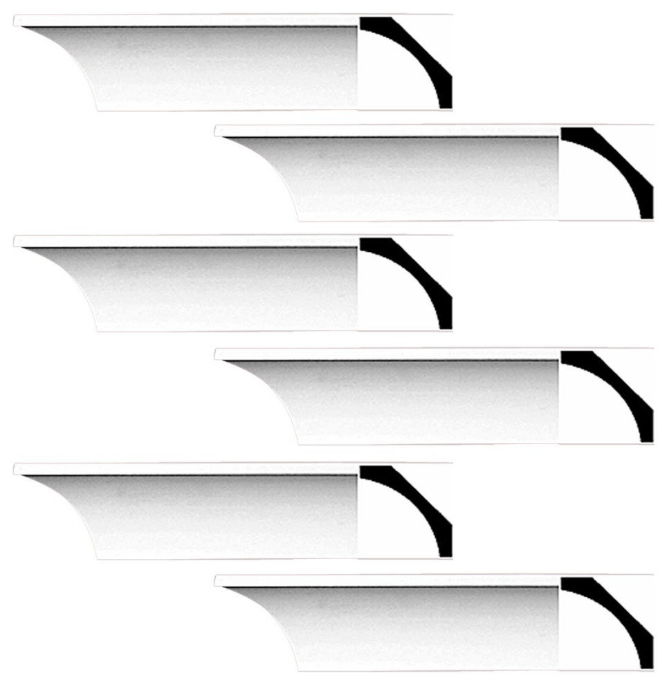 Cornice White Urethane Bloomington Simple Design 6 Pieces Totaling 576 ...