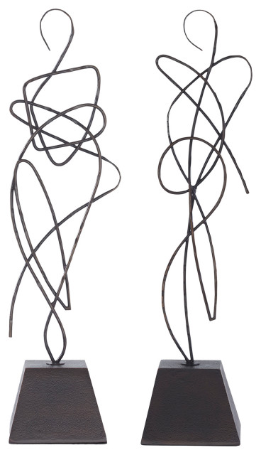 Arabesque' Oil Rubbed Bronze Set Of 2 Sculptures - Contemporary ...