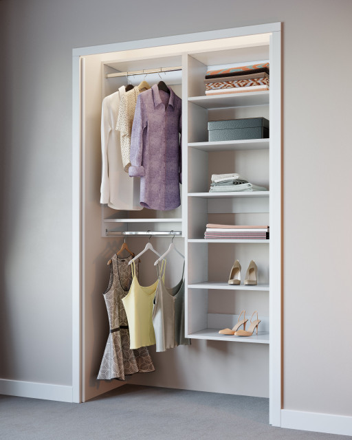 Modular Closet System Hanging Closet Organizer and Shelves, For 48"- 63 ...
