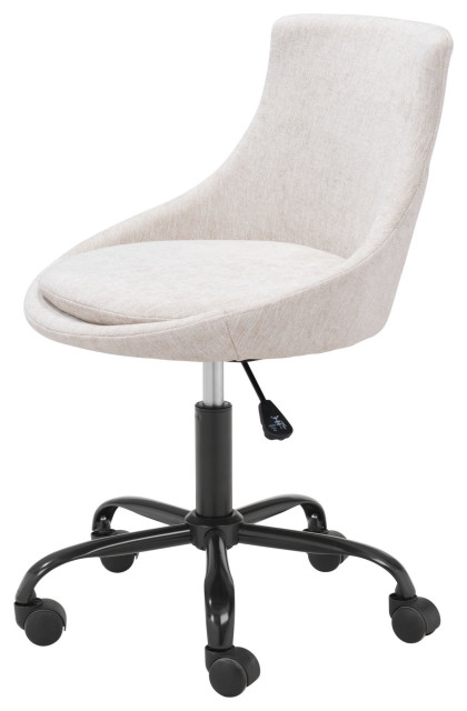 Computer Work Chair, Steel Metal, Fabric, Beige, Black, Home Business ...