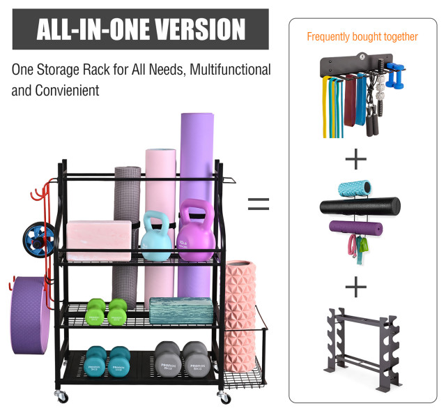 Yoga Mat Workout Equipment Storage Organizer - Modern - Garage And Tool ...