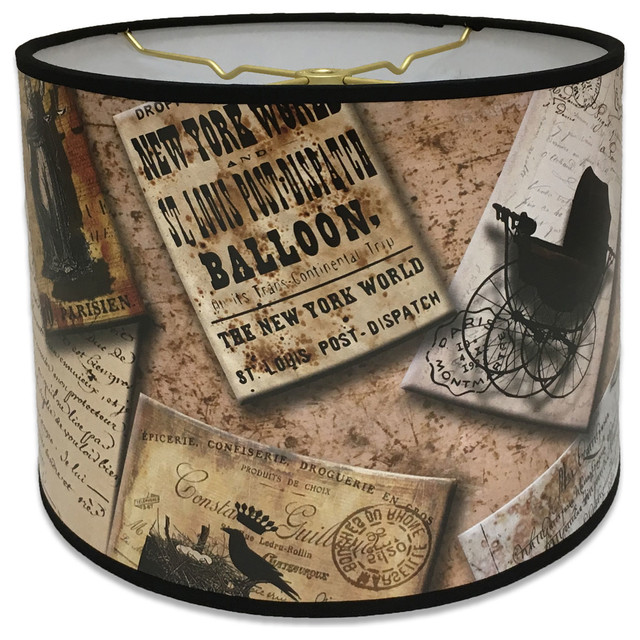 Victorian Letters Hard Back Lampshade, 10x10x8 - Contemporary - Lamp ...