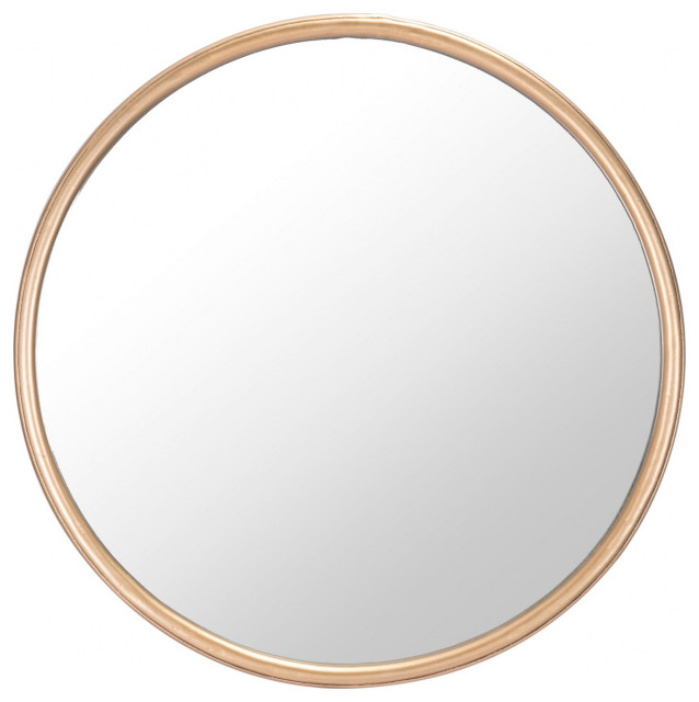 Gold Thick Border Round Mirror - Transitional - Wall Mirrors - by ...