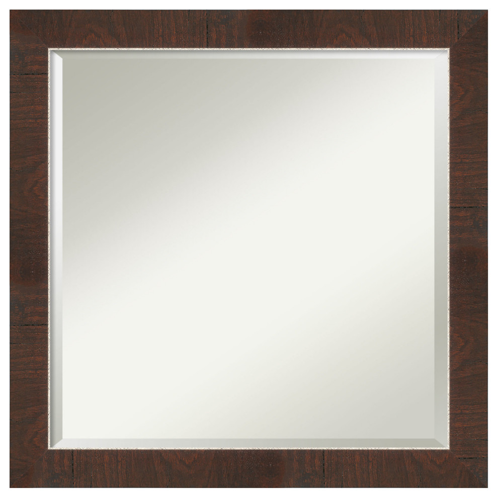 Wildwood Brown Narrow Framed Wall Mirror - Rustic - Wall Mirrors - by ...