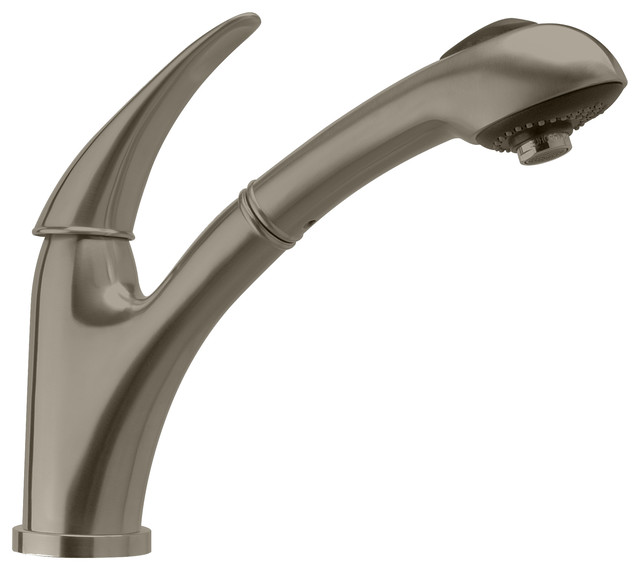 Lead Free, Solid Stainless Steel Single-Hole Faucet with Pull Out Spray ...