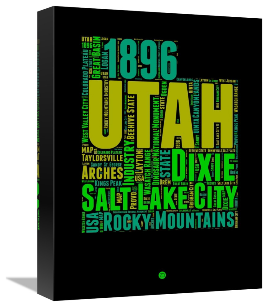 "Utah Word Cloud 1" Fine Art Print, 12" x 16" - Modern - Prints And ...