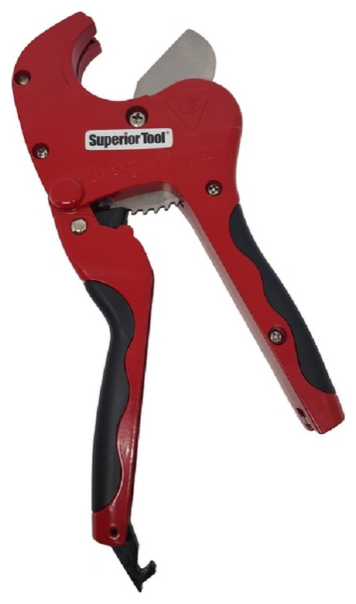 Superior Tool 37118 Ratcheting Pipe Cutter, 10 Inch, Black/Red - Hand ...
