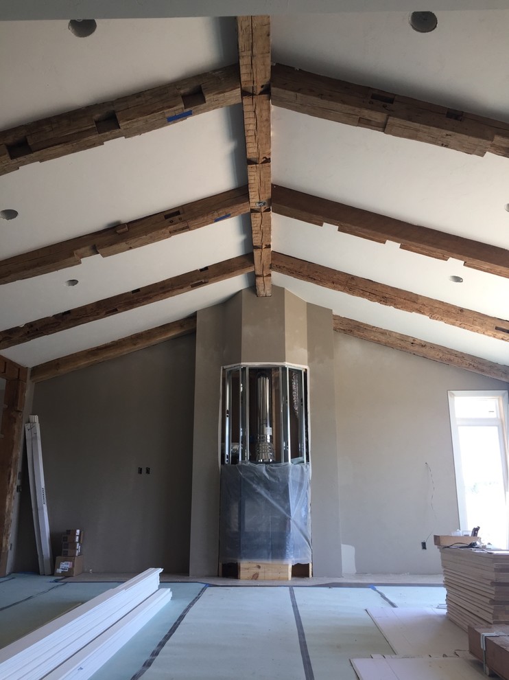 trim on ceiling barn beams