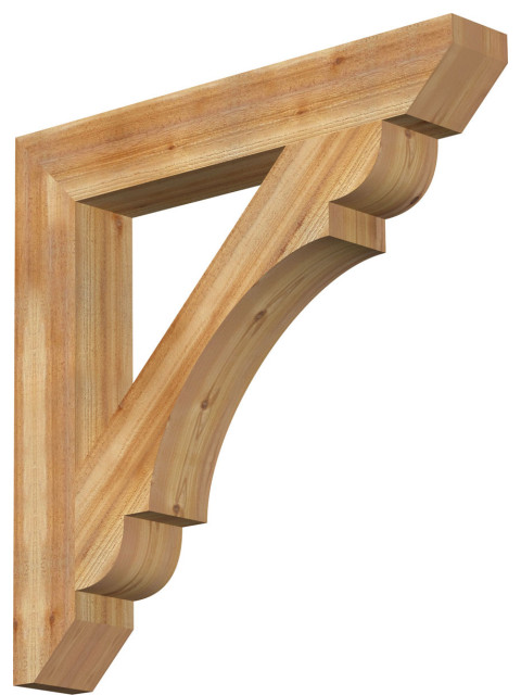 Balboa Traditional Bracket, 16"Dx28"H, 4"W Western Red Cedar/Rough Sawn ...