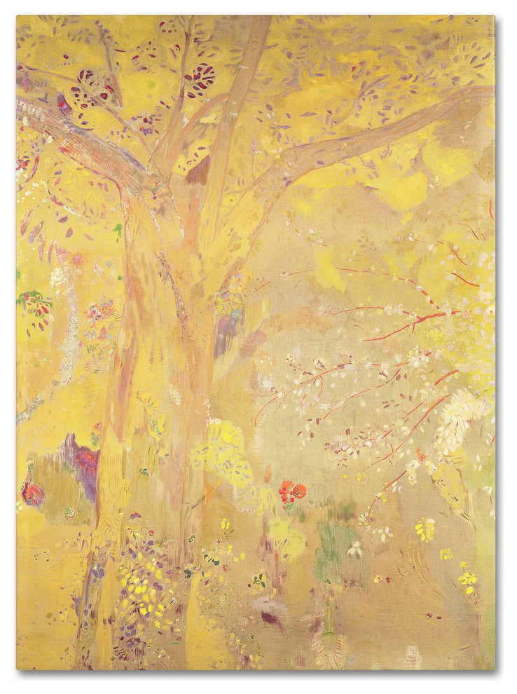 'Yellow Tree, 1900' Canvas Art by Odilon Redon, 35" x 47" - Traditional ...