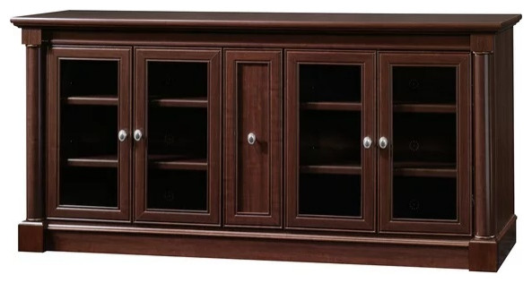 Select Cherry TV Stand for 70" TVs, Classic Design with Glass Door ...
