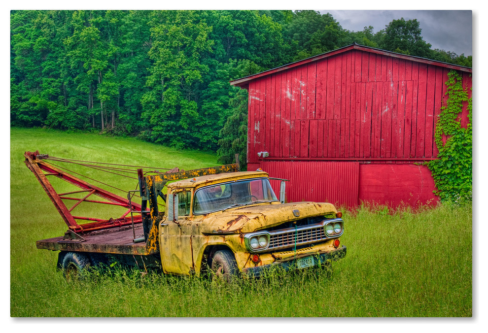 Bob Rouse 'Truck in Weeds' Canvas Art, 12"x19" - Farmhouse - Prints And ...