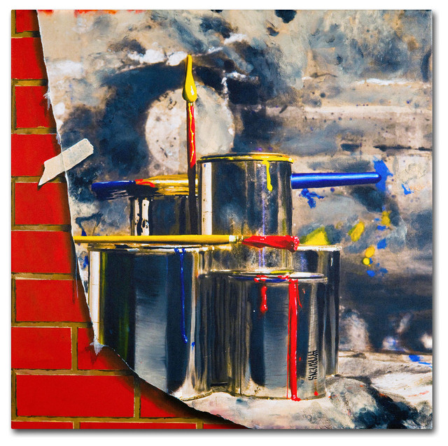 'Primary Colors 02' Canvas Art by Roderick Stevens, 35" x 35 ...