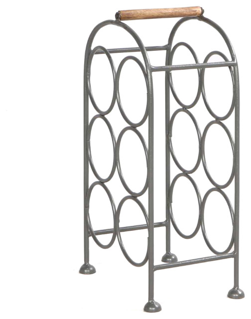 Benzara UPT-266372 Wine Rack Holder, Arched Iron Frame, 6 Bottle ...