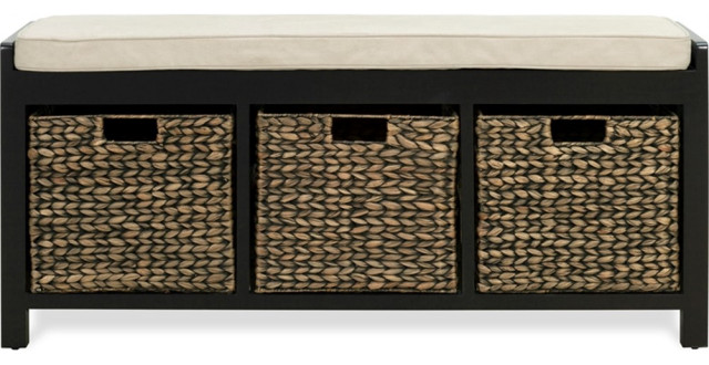 Pemberly Row Modern / Contemporary Storage Bench Black - Transitional ...