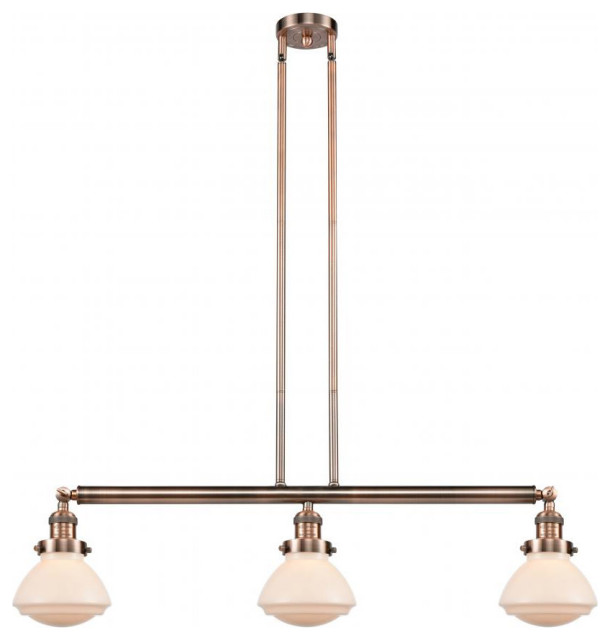 Franklin Restoration Olean 3 Light Island Light, Antique Copper, Matte ...