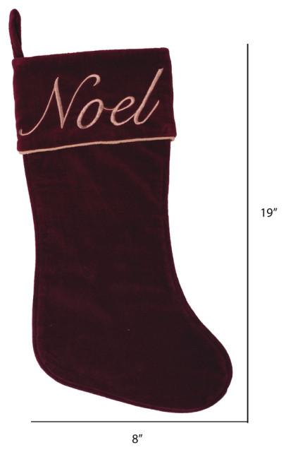 Vickerman Qtx17622 Decorative 8"X19" Noel Collection Christmas Stocking ...
