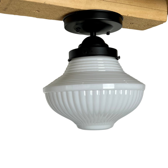 Frontier 8" Wide Schoolhouse Style Ceiling Light - Transitional - Flush ...