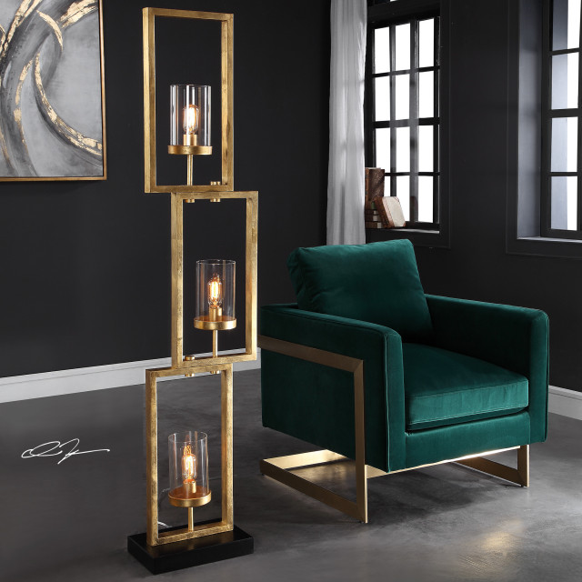 Uttermost Cielo Staggered Rectangles Floor Lamp - Transitional - Floor Lamps - by Homesquare | Houzz