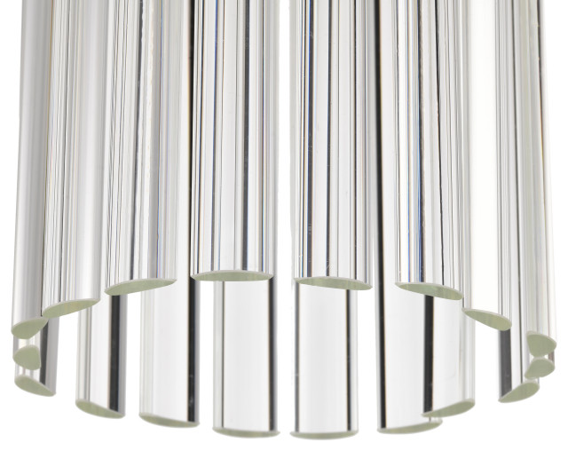 Eva 1 Light Crystal Glass Rod Mini Pendant Chandelier - Contemporary ...