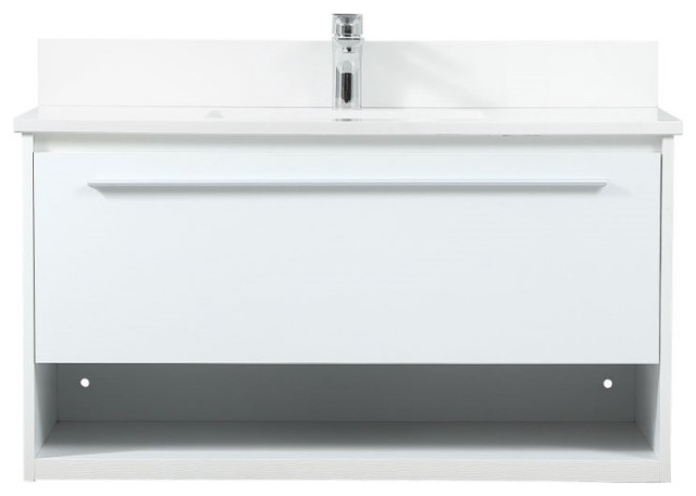 Elegant Decor Roman Bathroom Vanity White - Contemporary - Bathroom ...